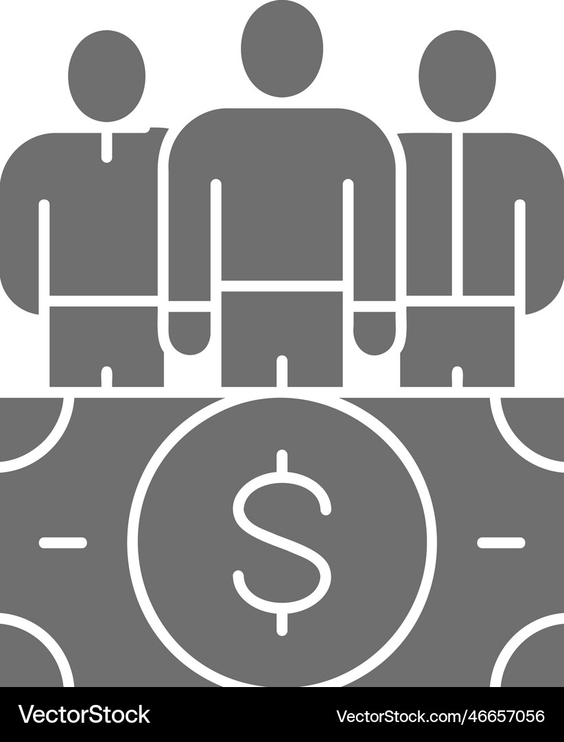 Dollar banknotes with team business team grey Vector Image