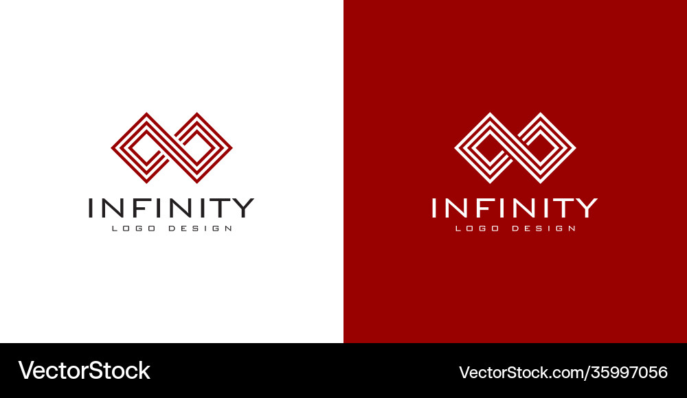 Infinity logo with business card design Royalty Free Vector