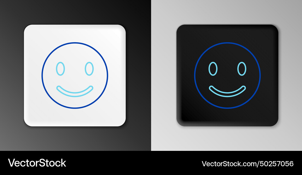 Line smile face icon isolated on grey background Vector Image
