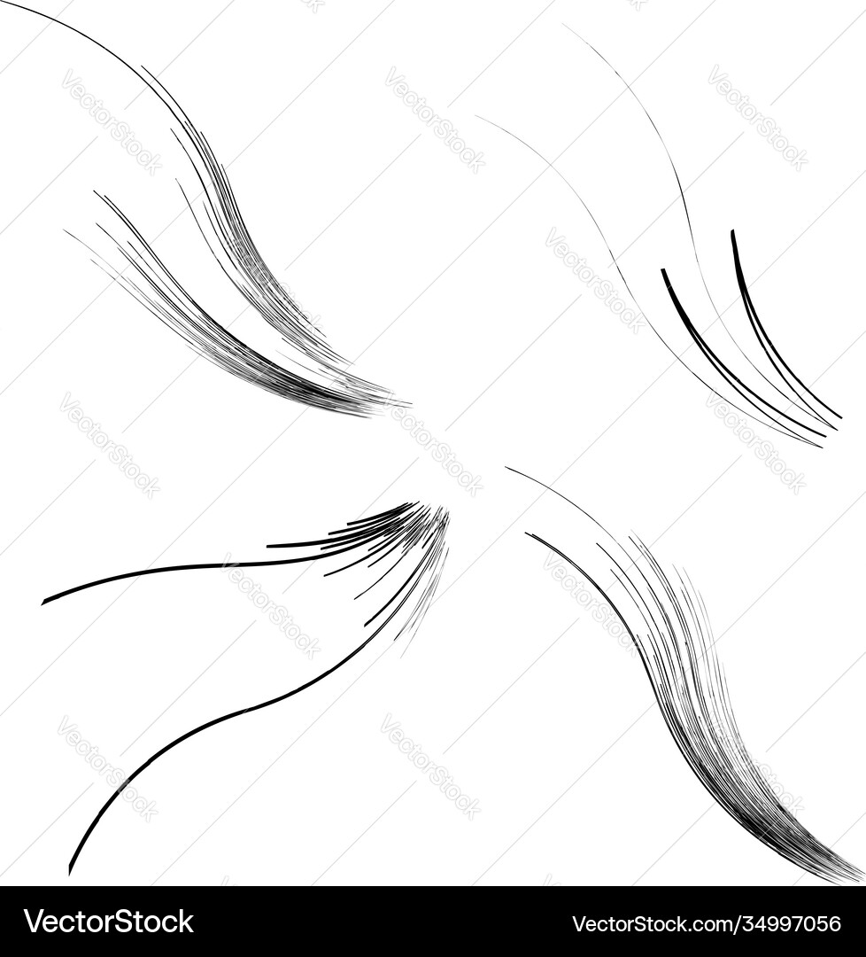 Organic weed grass like curvy wavy lines Vector Image
