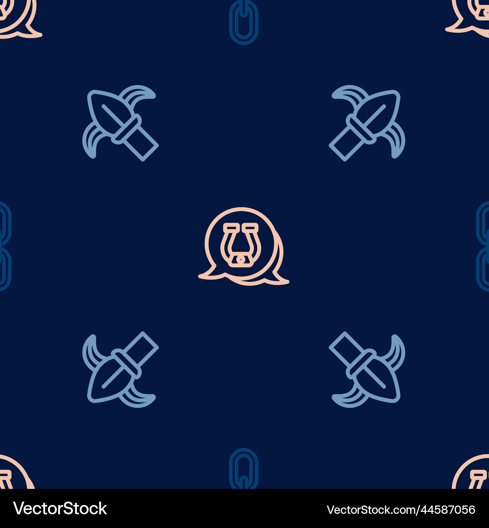 Set line chain link classic iron fence Royalty Free Vector