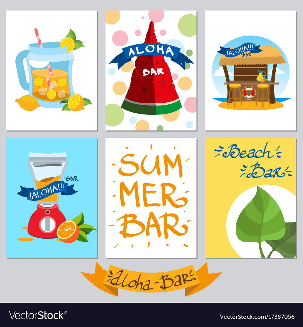 Set on a summer theme card beach holidays resorts Vector Image