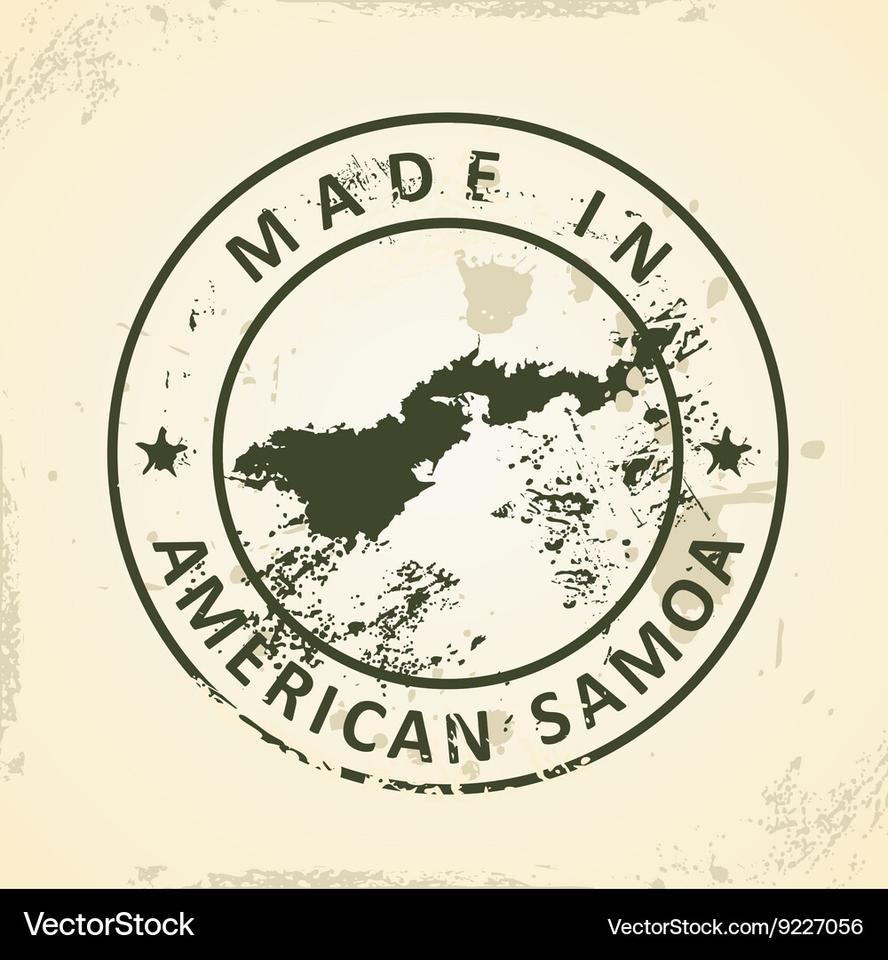 Stamp with map of american samoa Royalty Free Vector Image