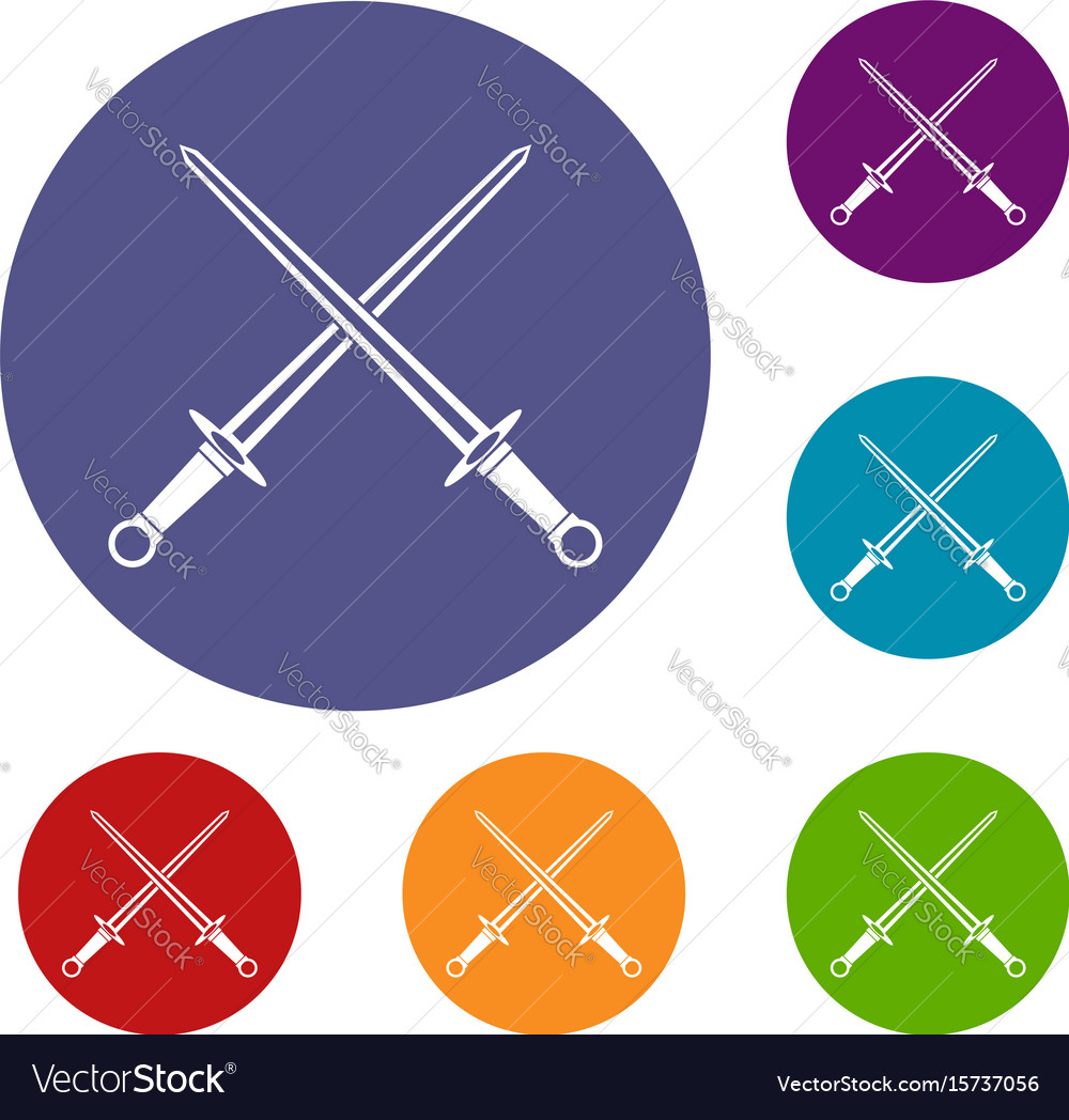 Swords icons set Royalty Free Vector Image - VectorStock