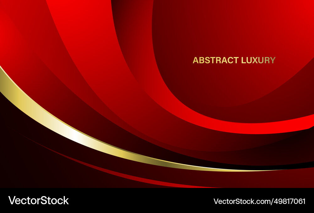 Abstract red gold curve luxury design modern Vector Image