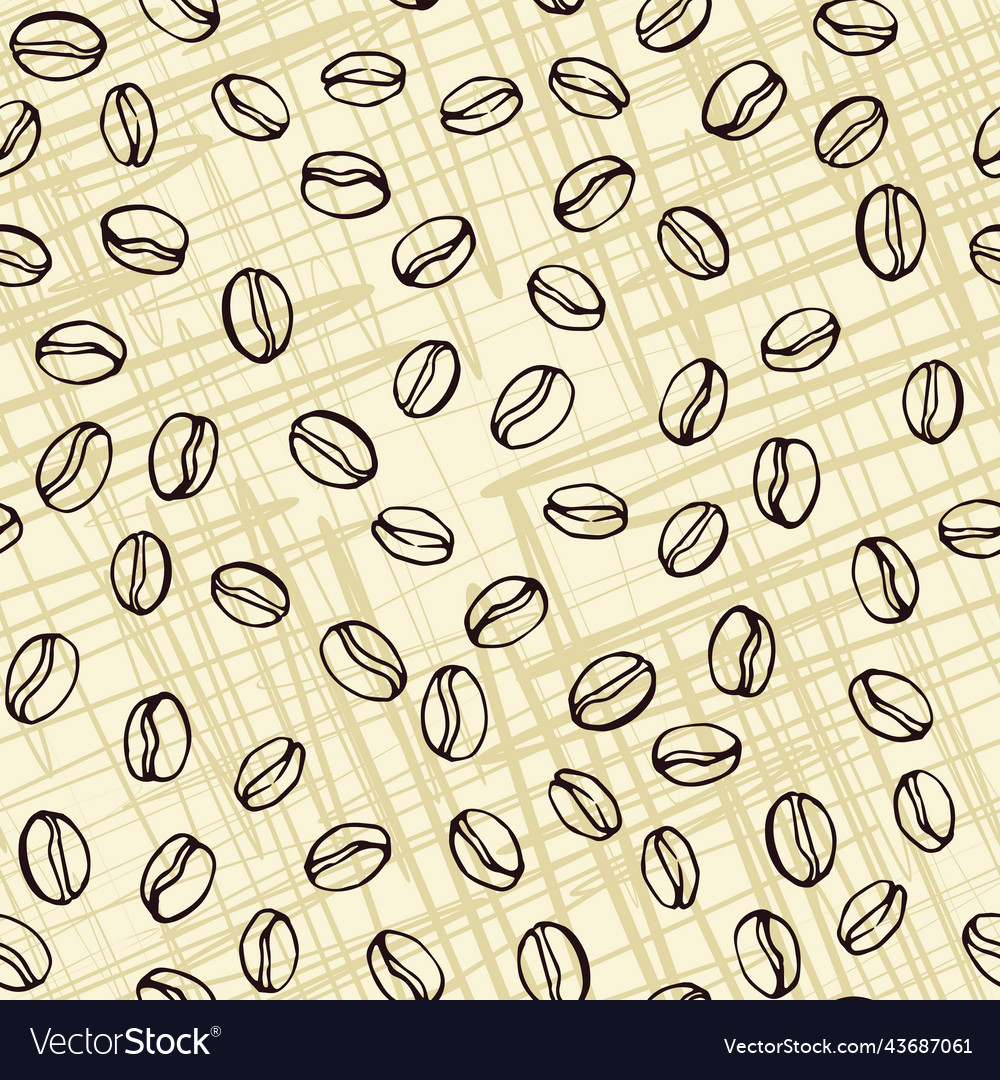 Coffee beans seamless pattern Royalty Free Vector Image