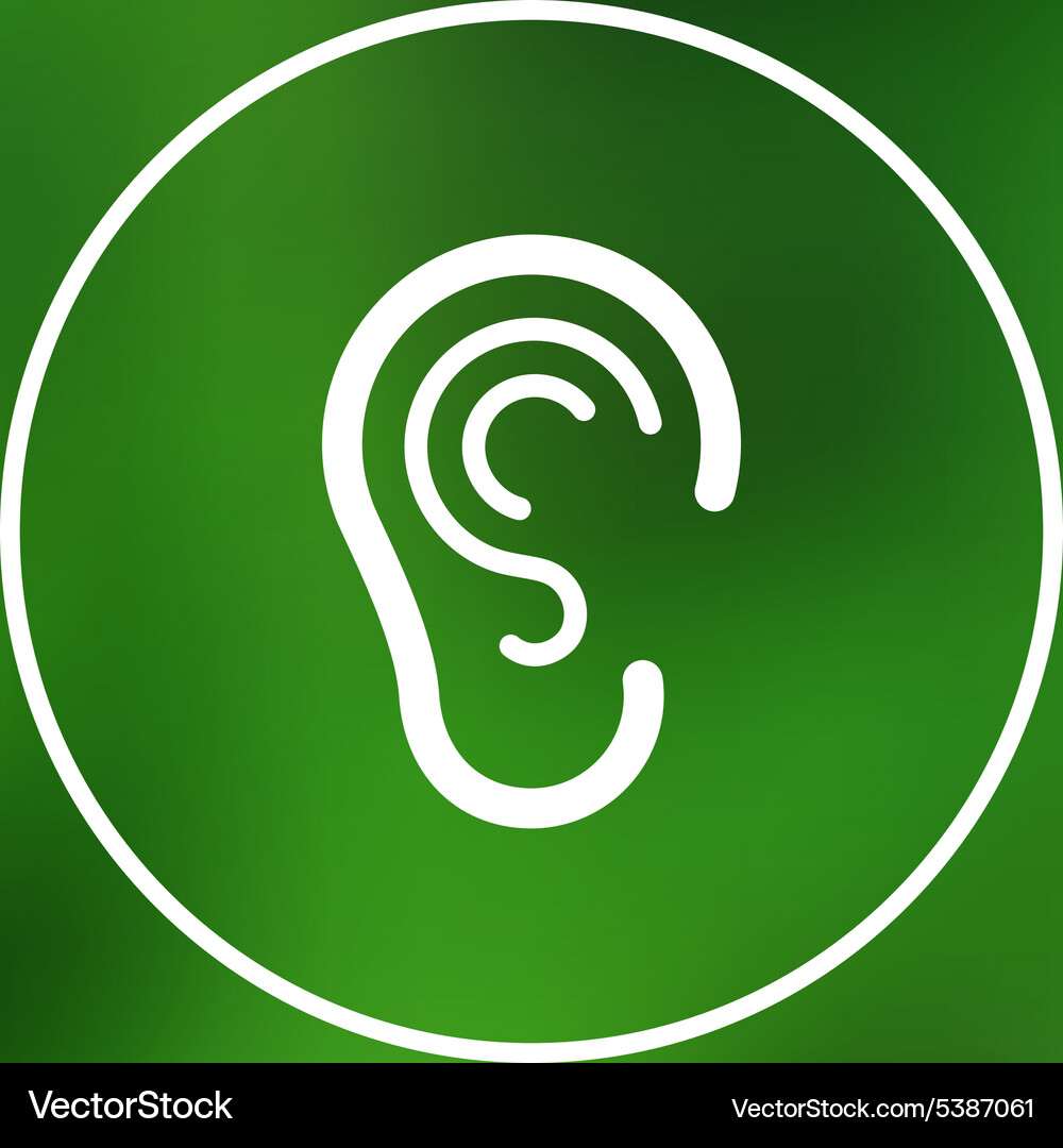 Ear icon listen hear deaf human sign Royalty Free Vector