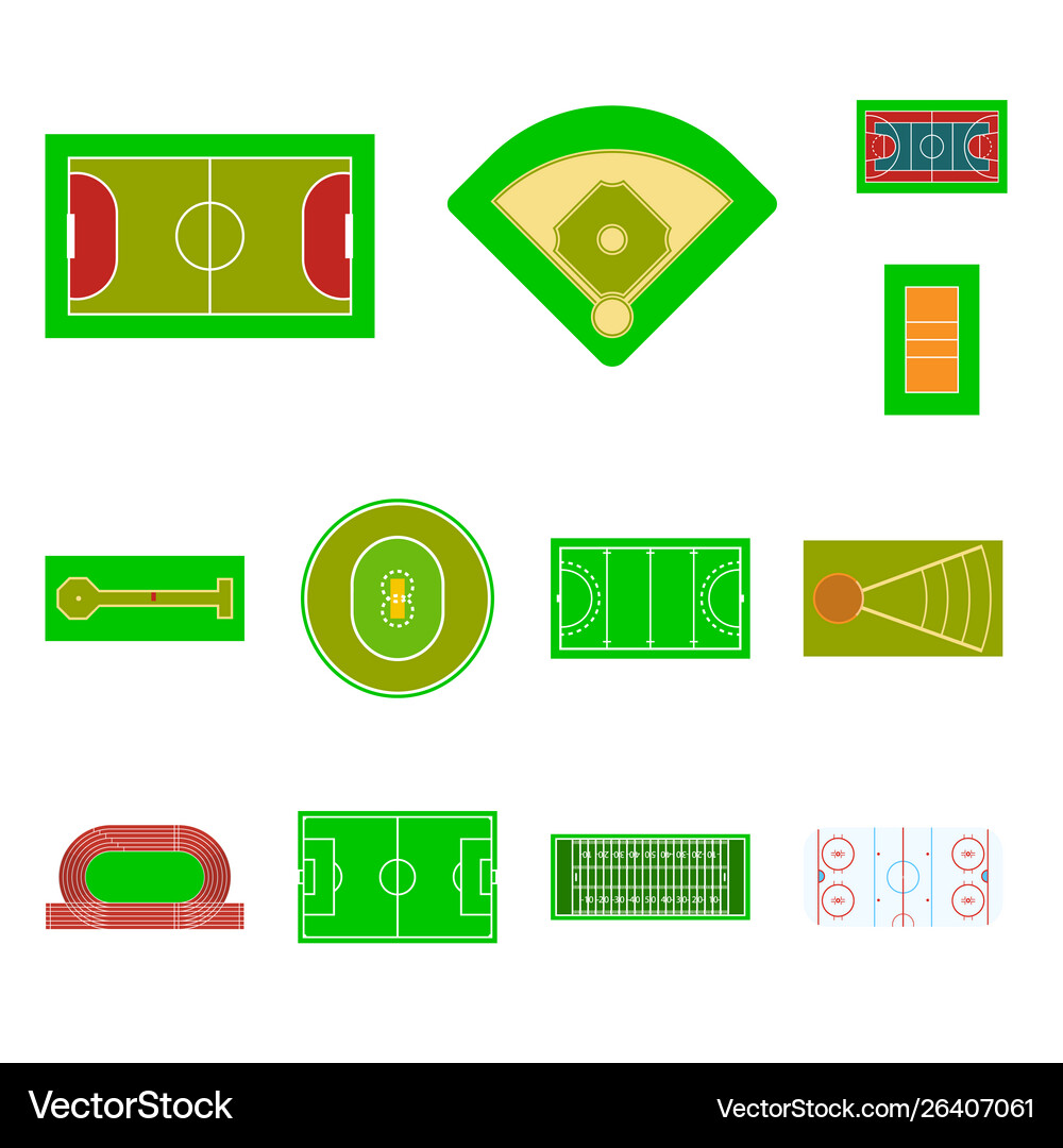 Field and arena sign set Royalty Free Vector Image