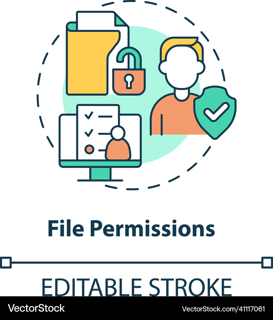 File permissions concept icon Royalty Free Vector Image