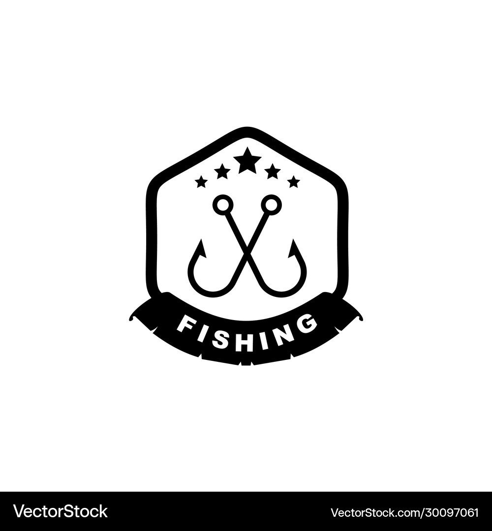 Fishing club logo design template Royalty Free Vector Image