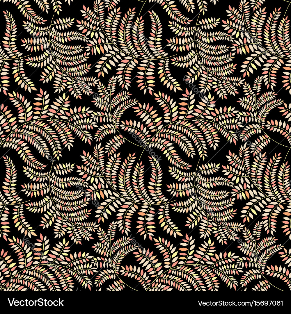 Floral pattern with leaves nature swirl Royalty Free Vector