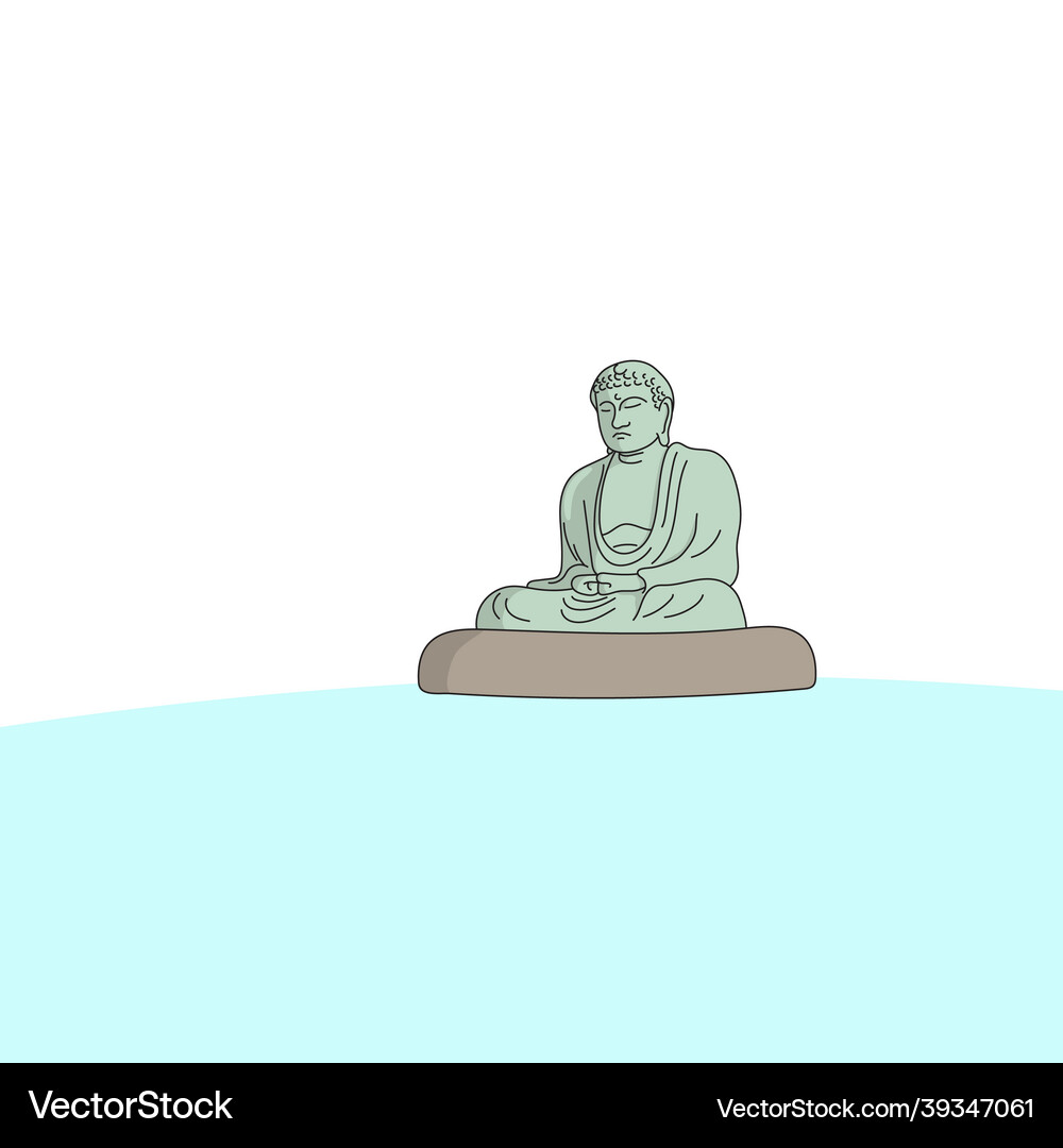 Great buddha statue in kamakura japan Royalty Free Vector