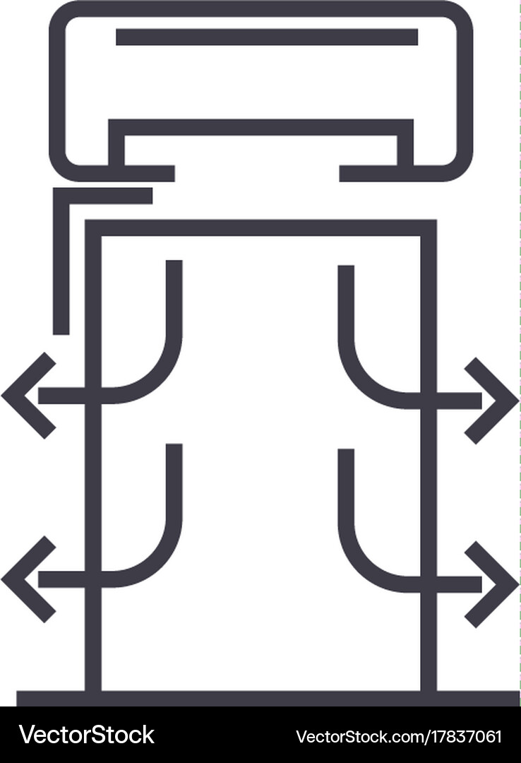 Heat curtains line icon sign Royalty Free Vector Image