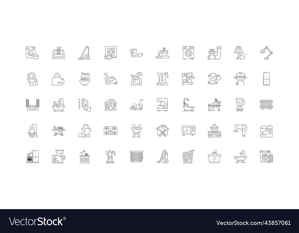 Homeware Ideas Linear Icons Line Signs Set Vector Image