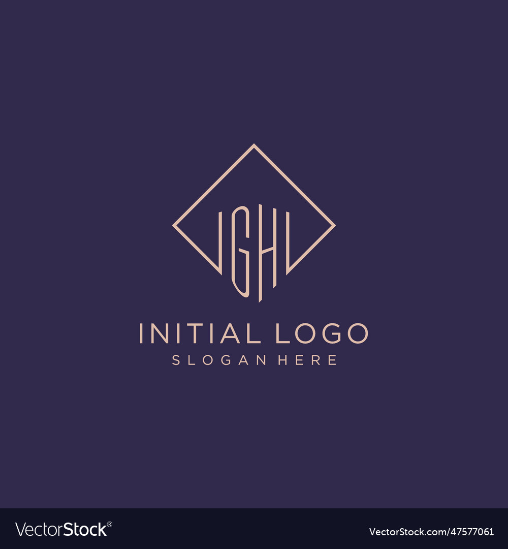 Initials gh logo monogram with rectangle style Vector Image