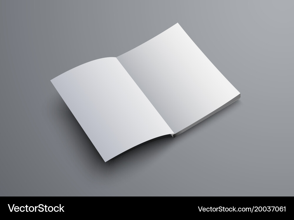 Layout of the brochure is open on first page Vector Image
