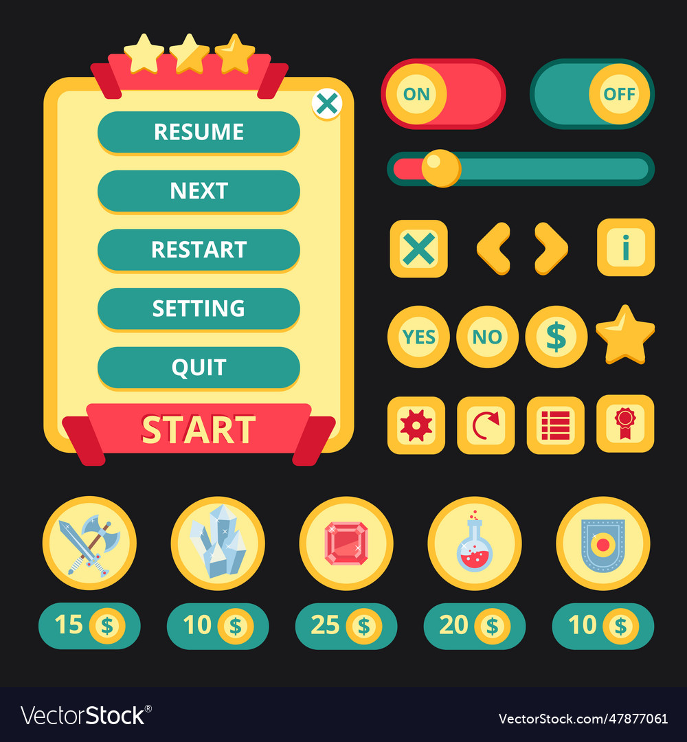 Medieval game interface game interface Royalty Free Vector