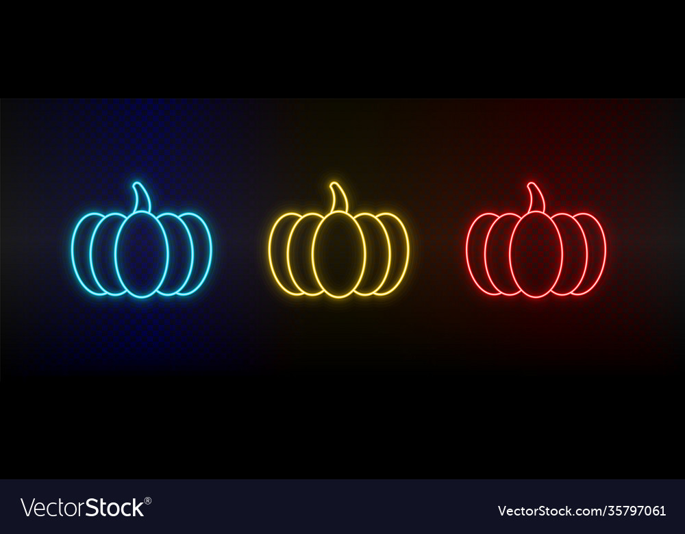 Neon icon set bell pepper set red blue Royalty Free Vector Neon icon set bell pepper set red blue Royalty Free Vector