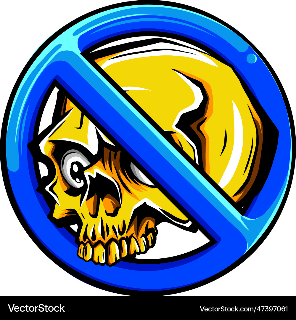 No skull symbol isolated on white background Vector Image