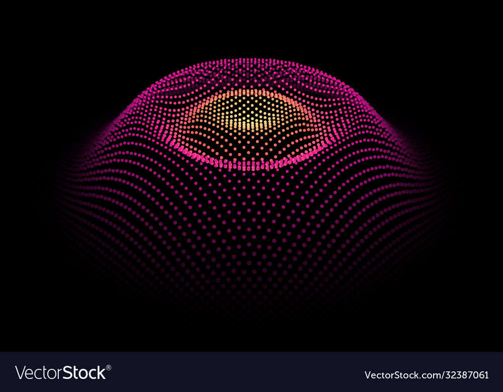 Node surface sea dot wave glowing stream drip Vector Image
