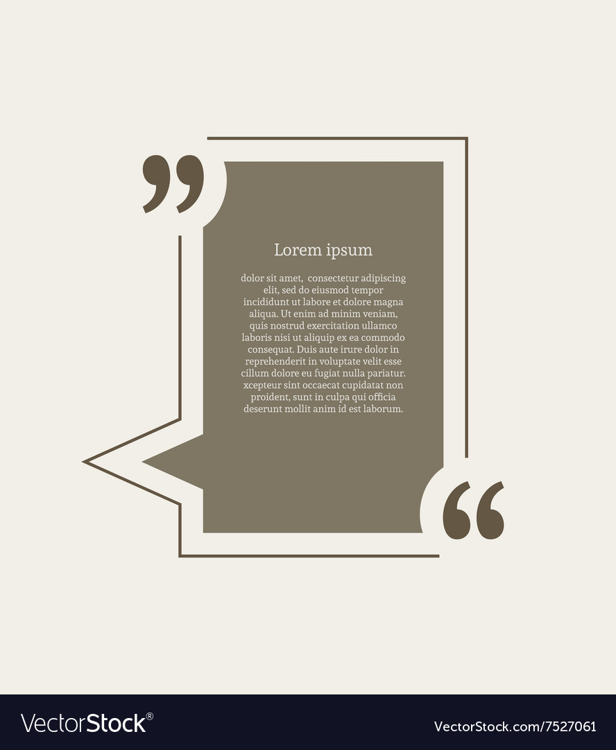 Quotation mark speech bubble Royalty Free Vector Image