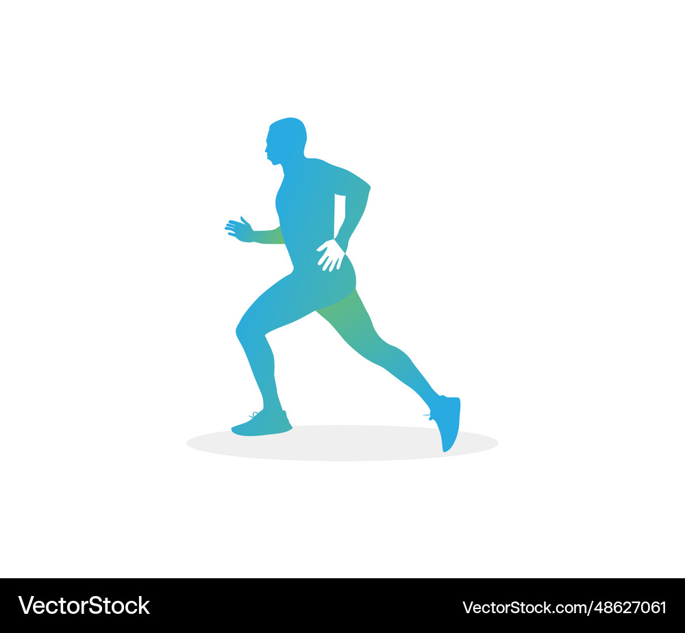 Run athlete speed logo body design logo Royalty Free Vector