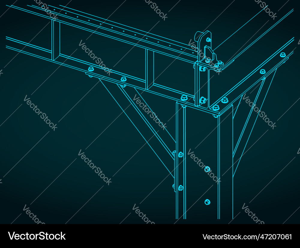 Steel beam to connections Royalty Free Vector Image