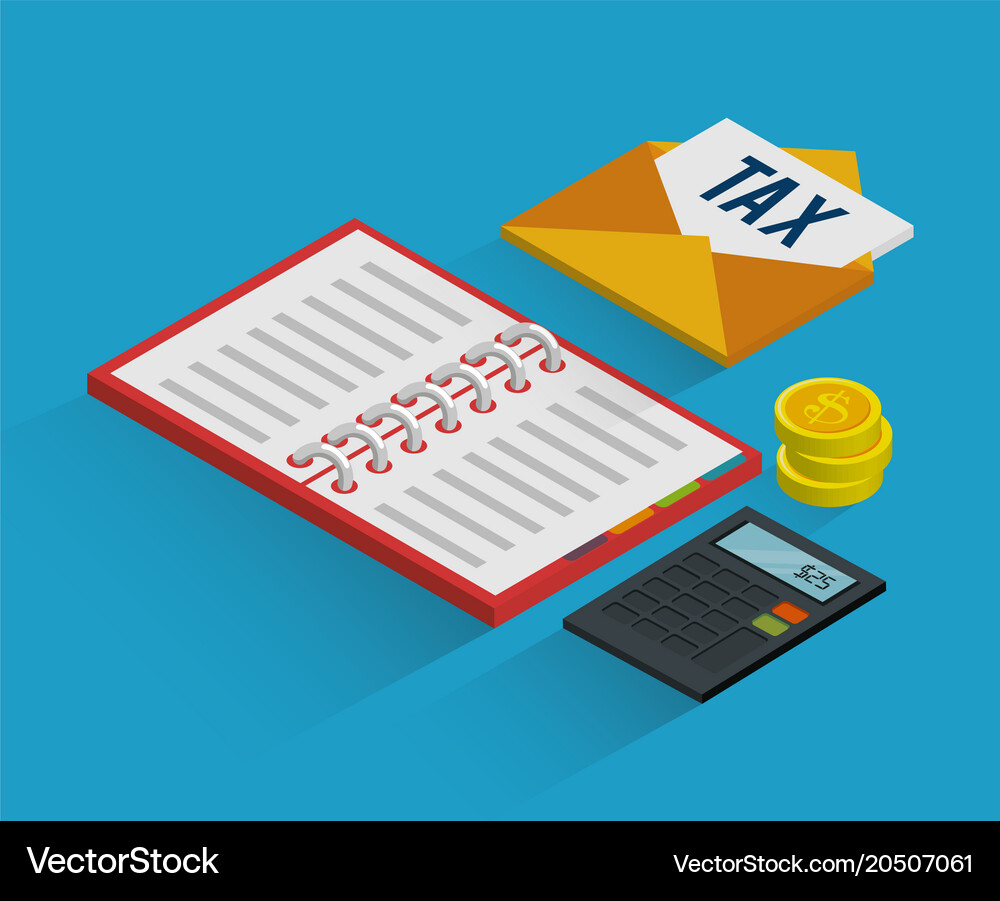 Tax day time set icons Royalty Free Vector Image
