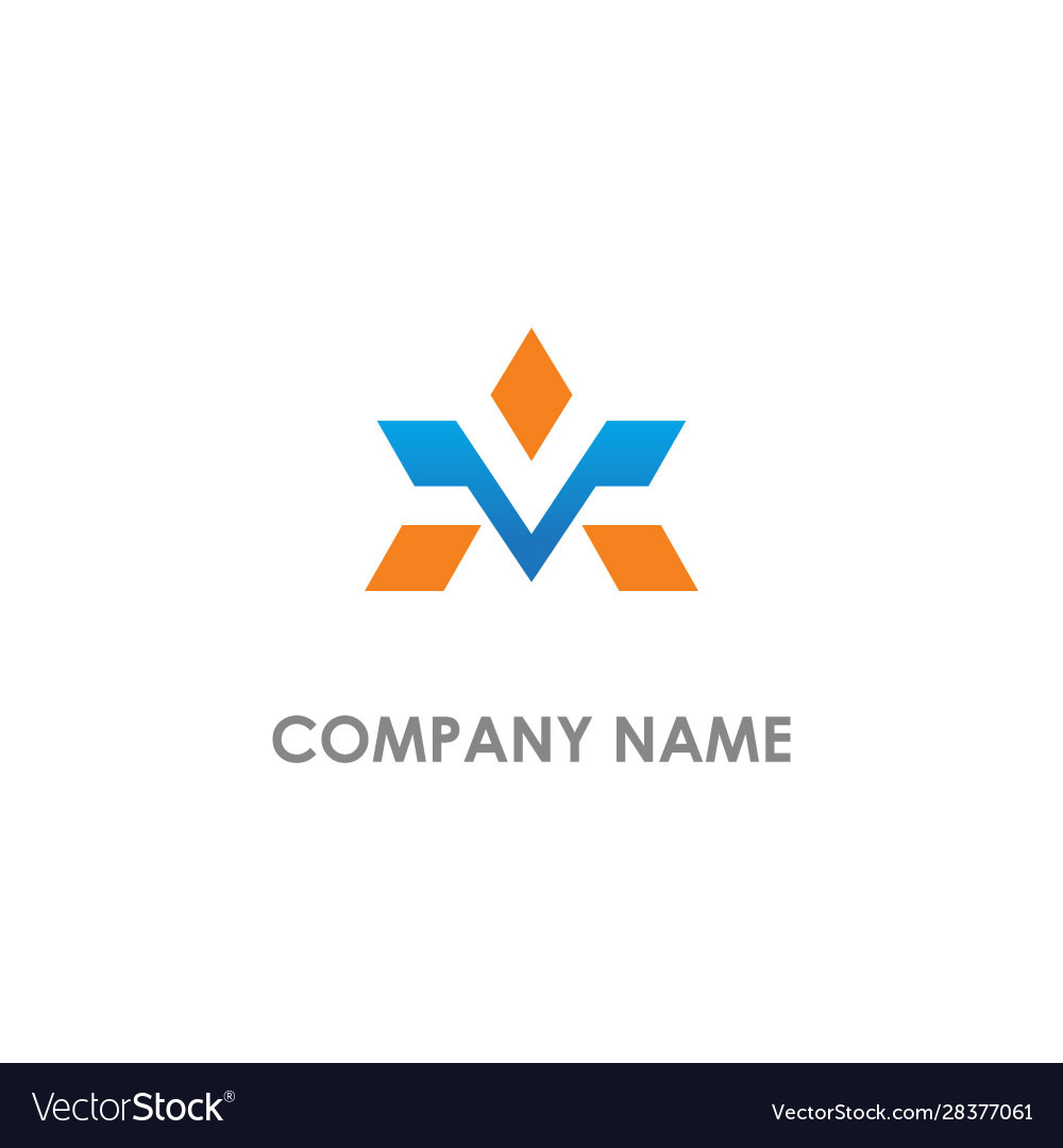 V initial colored logo Royalty Free Vector Image