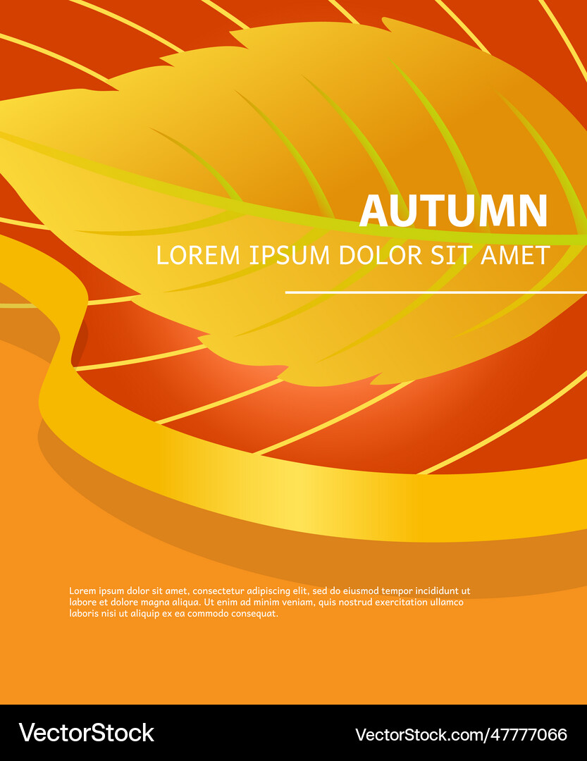 Autumn seasonal flyer design with leaf shape Vector Image