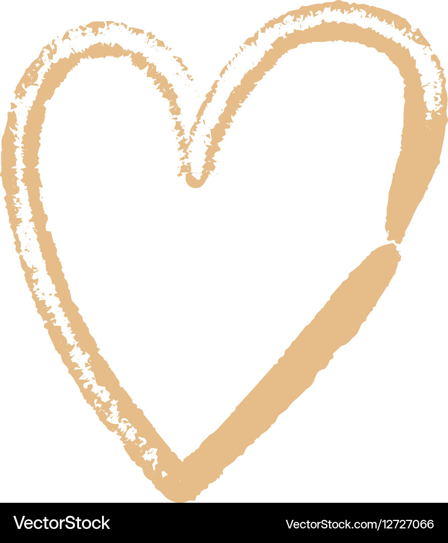 Brush drawing calligraphy heart card Royalty Free Vector