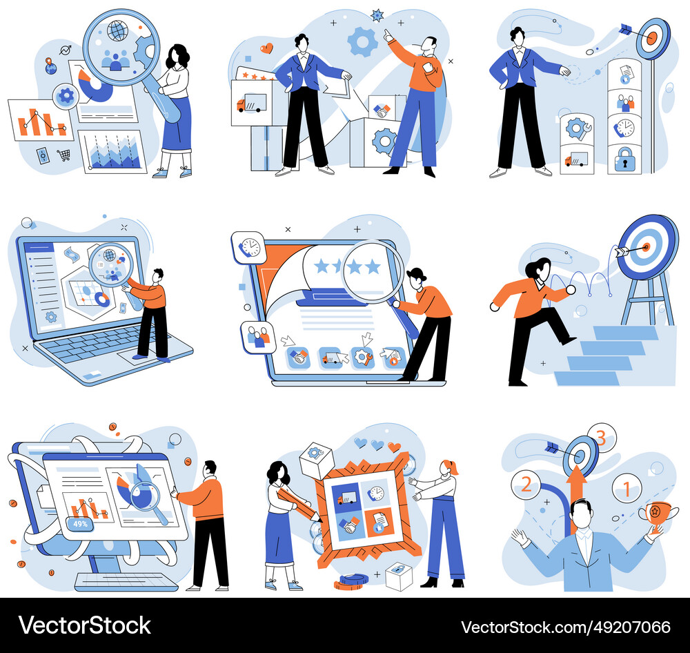 Business objectives successful commercial Vector Image