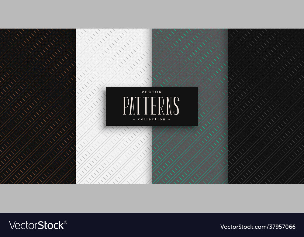 Diagonal lines geometric pattern set Royalty Free Vector