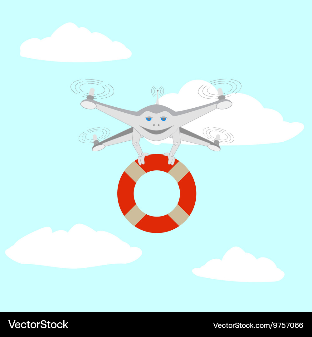 Drone and lifeline Royalty Free Vector Image - VectorStock