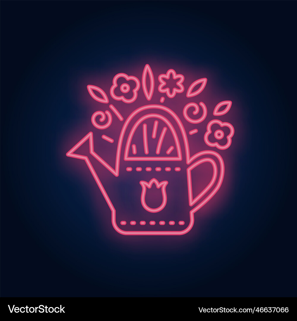 Field flowers neon sign Royalty Free Vector Image