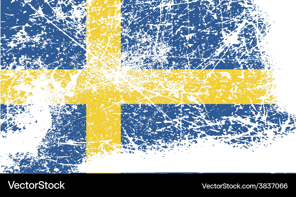 Flag of sweden with old texture Royalty Free Vector Image