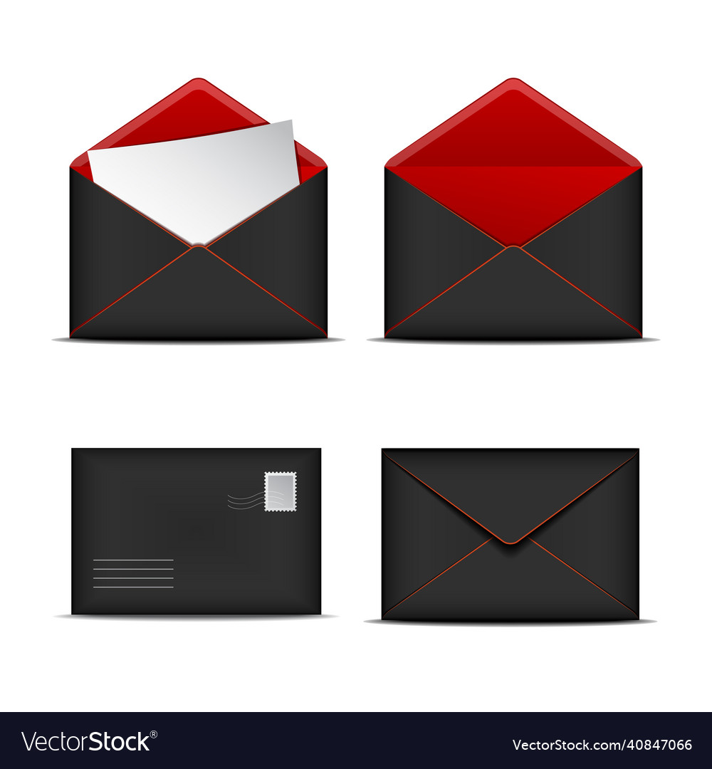 Mockup realistic black and red open closed Vector Image Mockup realistic black and red open closed Vector Image