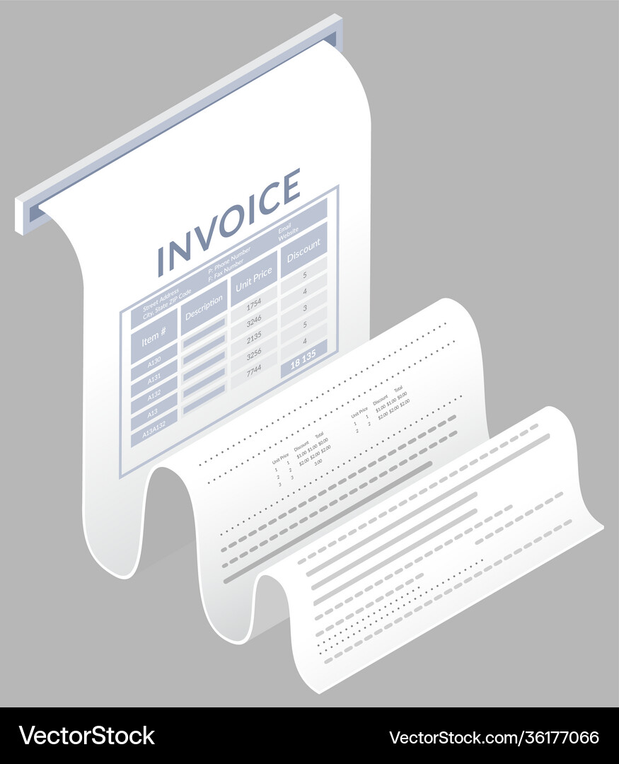 Payment check paper document poked out cash Vector Image