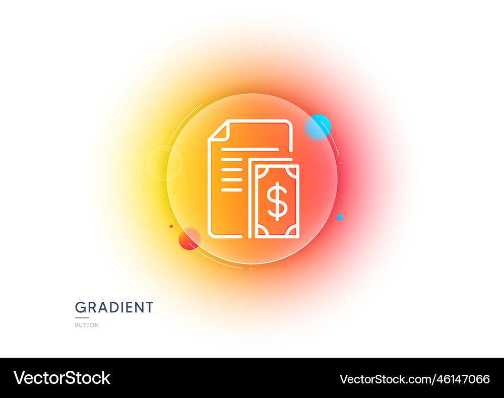 Payment line icon document with cash money Vector Image