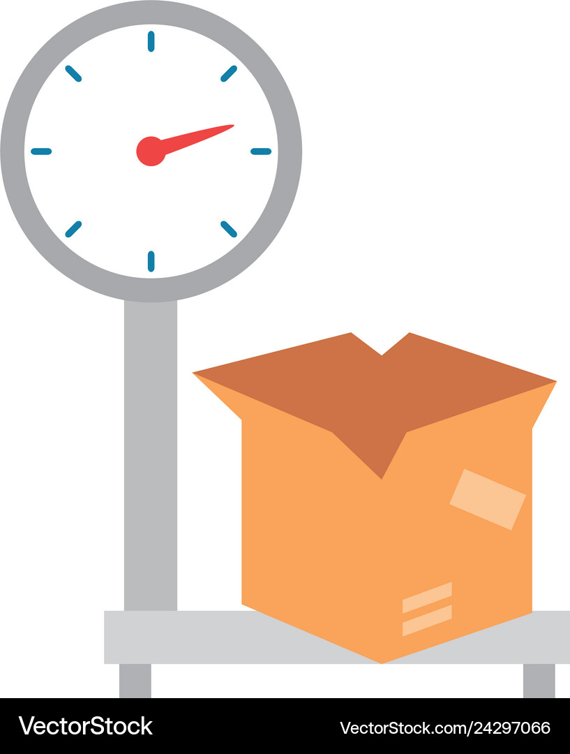 Scale measure weight with box delivery service Vector Image