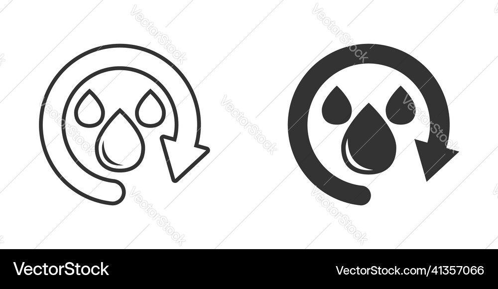 Water drop icon in flat style blob recycle Vector Image