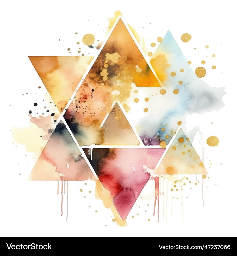 Watercolor triangles splash splatter spot stain Vector Image