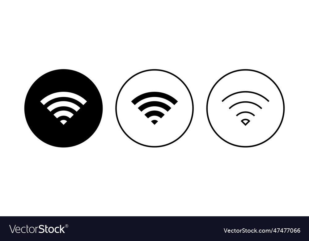 Wifi icon set signal icon wireless icon Royalty Free Vector