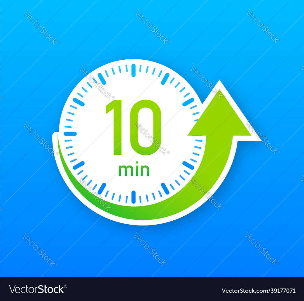 10 Minutes Stopwatch Icon Royalty Free Vector Image