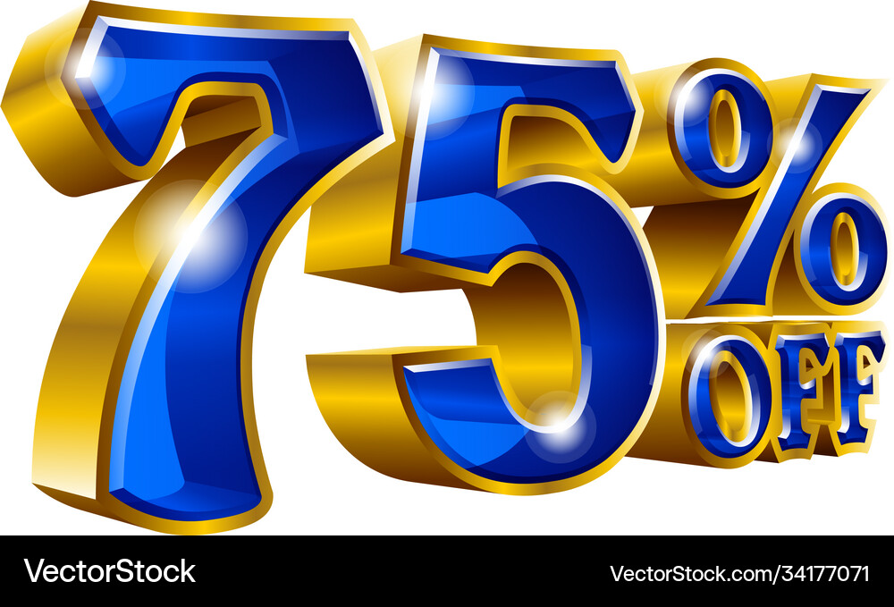 75 off - seventy five percent discount Royalty Free Vector