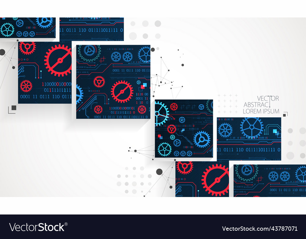 Abstract square background on technological Vector Image