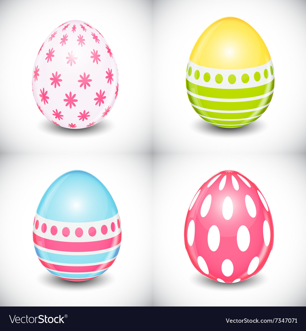 Beautiful easter egg set Royalty Free Vector Image