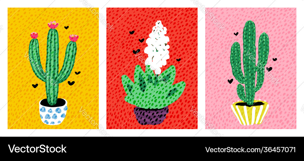 Cactus with flowers design exotic plants Vector Image