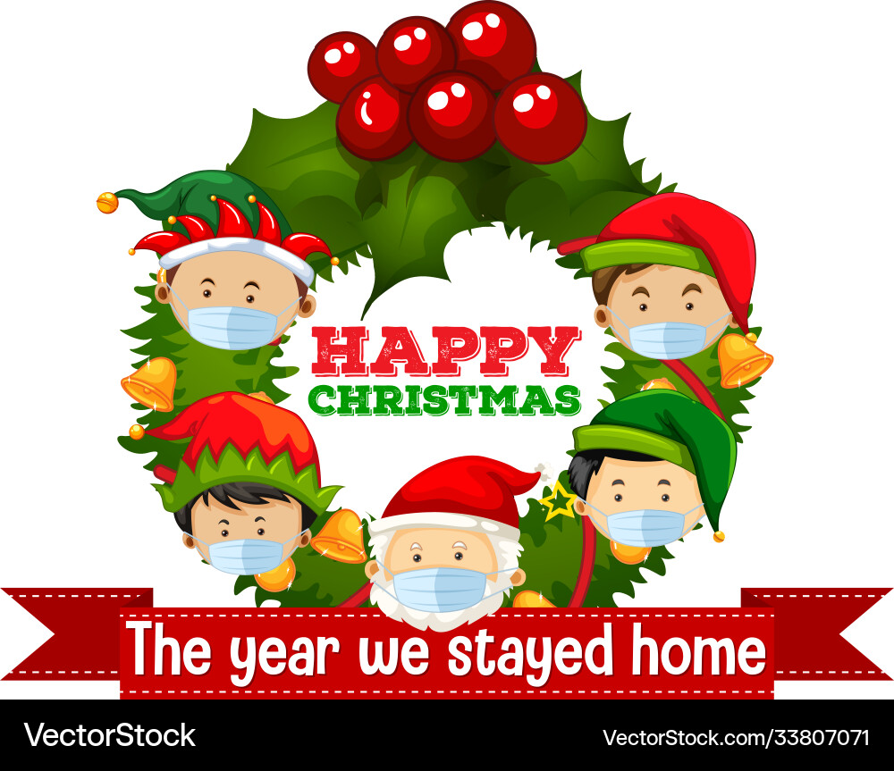 Christmas celebrating during covid19 Royalty Free Vector