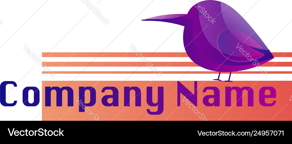 Chubby purple bird logo on a white background Vector Image